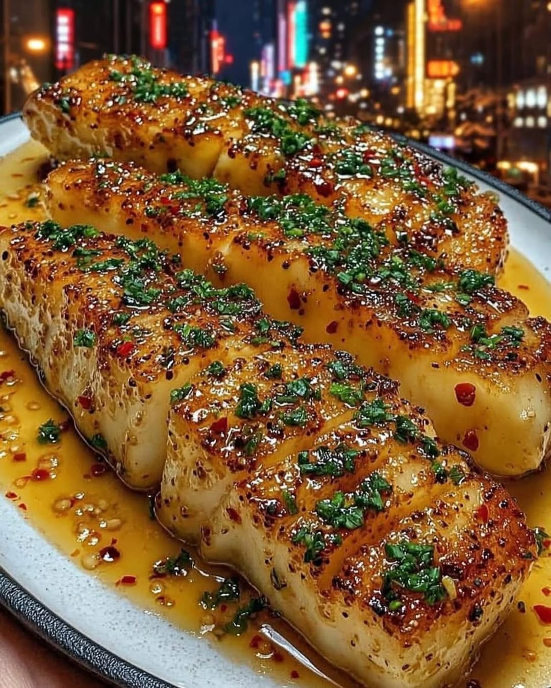 Garlic Butter Cod Strips with Sweet Chili Lime Sauce